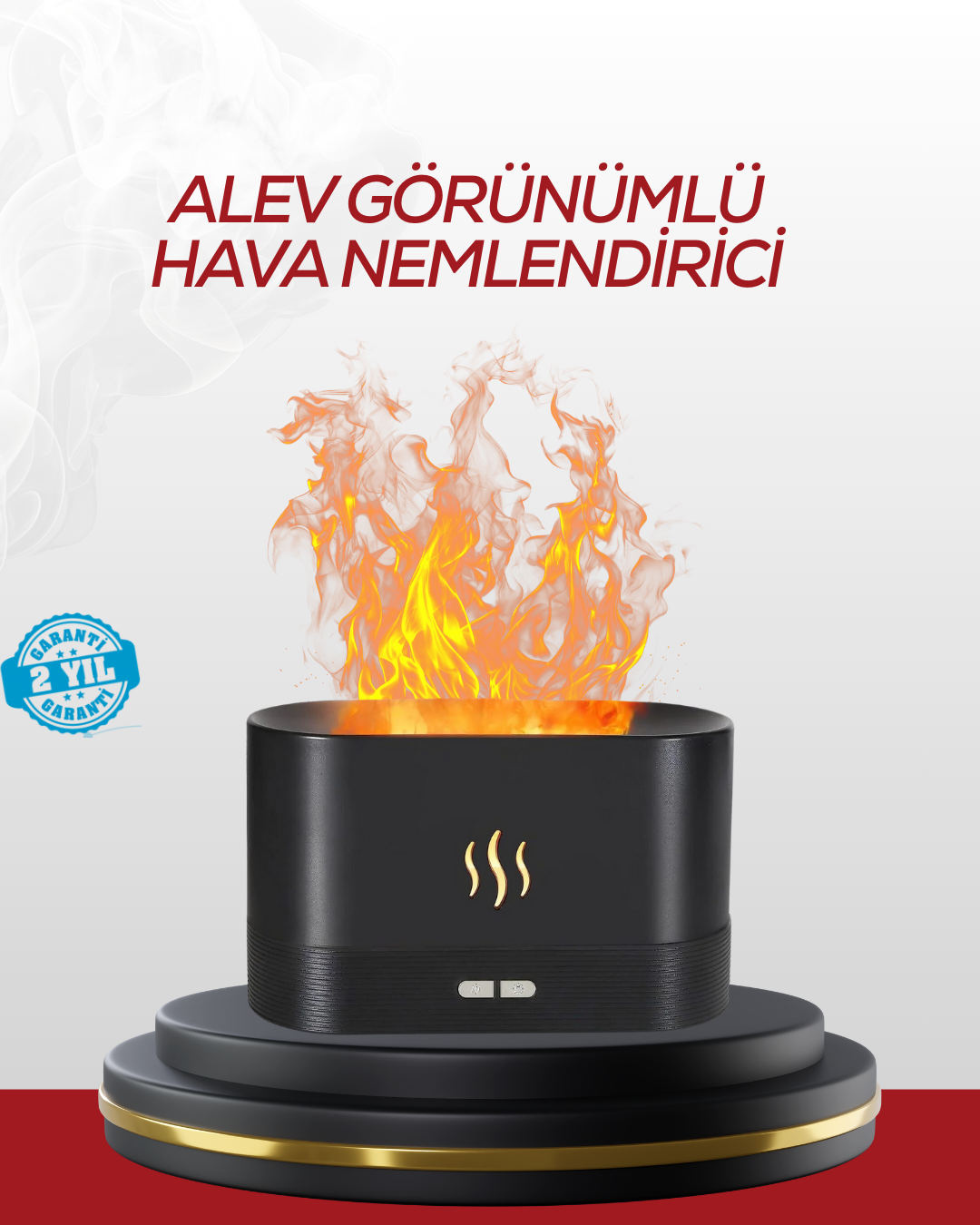 LED Işıklı Buhar Makinesi Alev Efektli Kumandalı Oda Nemlendirici ...